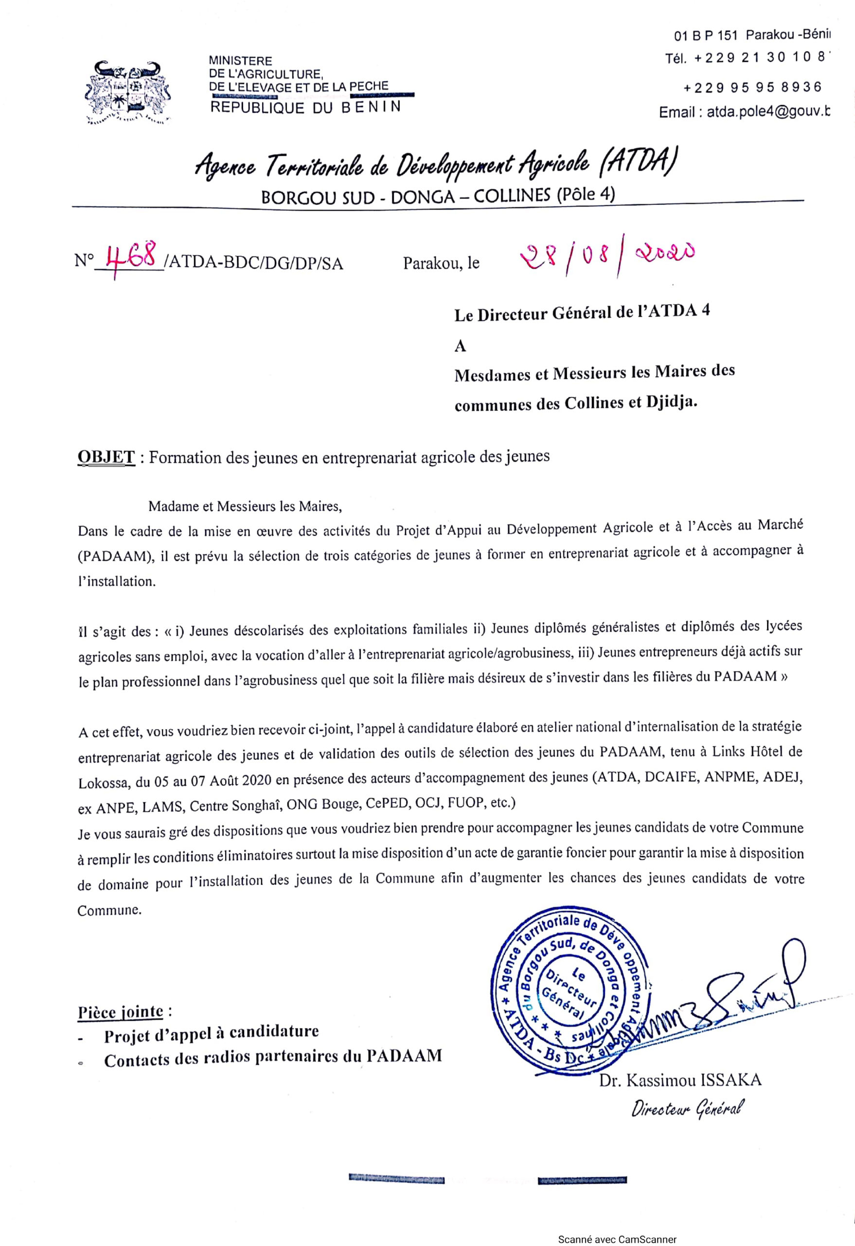 DOCUMENTS PADAAM - .::ProCaR Bénin::.